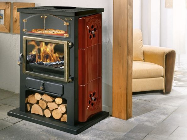 Long burning fireplace stove with hob: 45 best options
